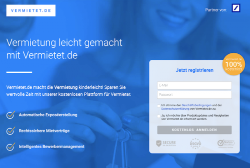 Vermietung von Wohnungen mit Vermietet.de - Wir stellen vor!